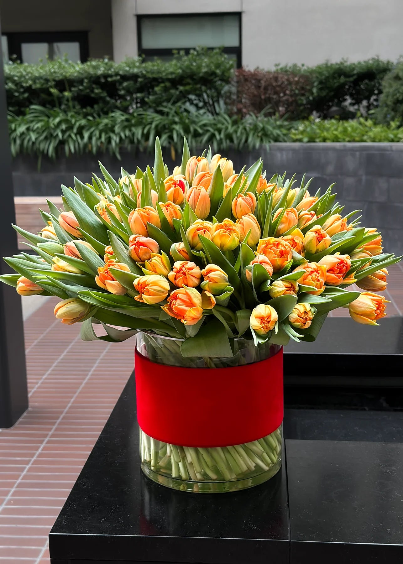 NO. 93. Gorgeous 130 Orange Tulips | Cherry Blossom | Flowers Delivery ...