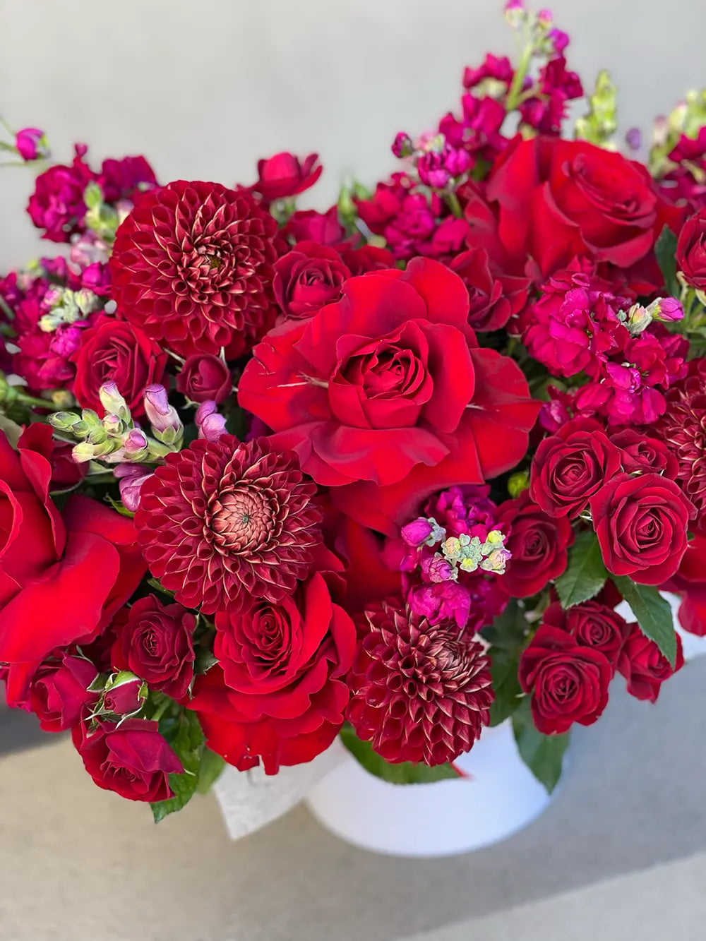 NO. 131. Red Passion (roses, matthiolas, dahlias) | Cherry Blossom ...