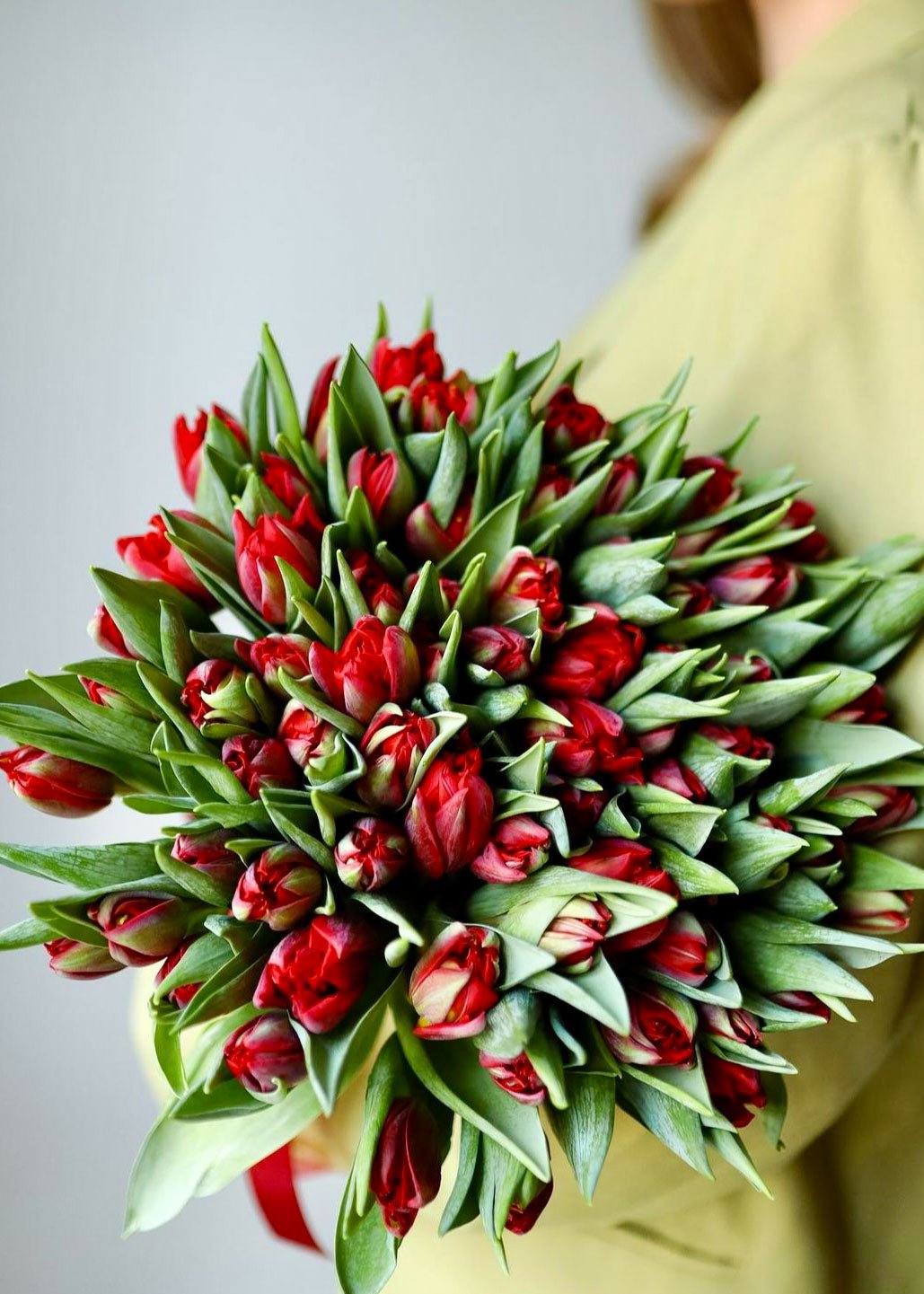 NO. 39. Gorgeous Red Tulips Bouquet | Cherry Blossom | Flowers Delivery ...