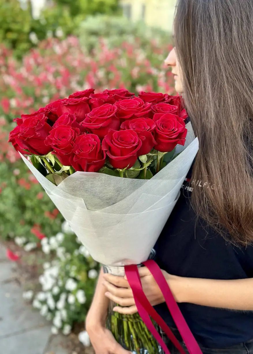 NO. 27. Bouquet Of 25 Roses | Cherry Blossom | Flowers Delivery in LA